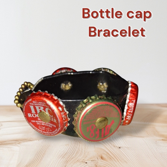 Vintage | Jewelry | Vintage Bottle Cap Bracelet Rubber 6 To 7 Inches ...